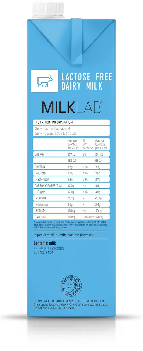MilkLab Lactose Free Milk 1L Box of 12 – Yummy Direct