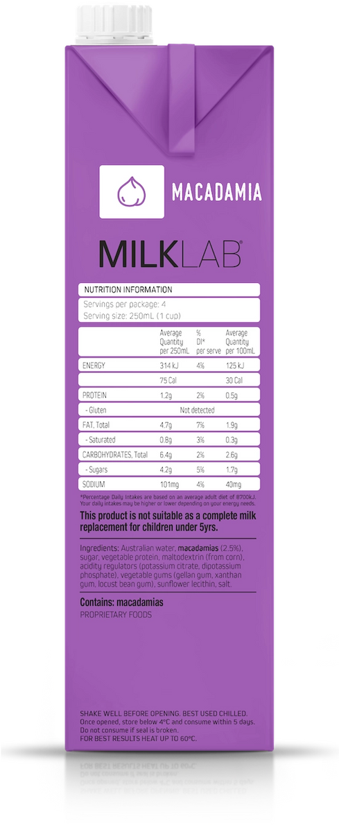 MilkLab Macadamia Milk 1L Box of 8 – Yummy Direct