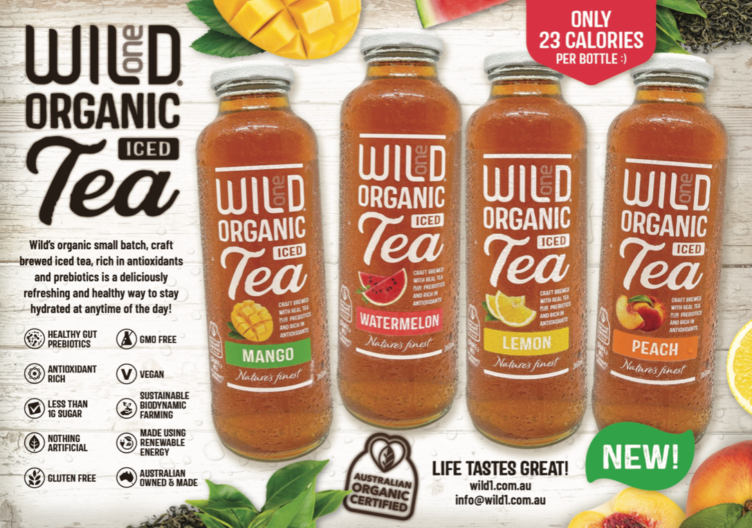 Wild One Organic Iced Tea Peach 360ml Boxes of 12 – Yummy Direct